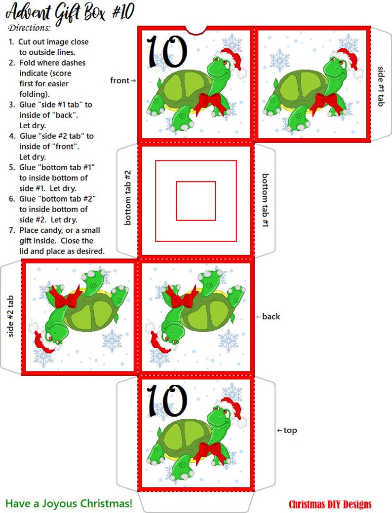 25 Printable DIY Christmas Advent Gift Boxes-christmas Advent Gift ...