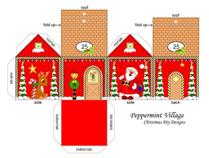 25 Printable DIY Christmas Houses for Advent Gifts Advent - Etsy