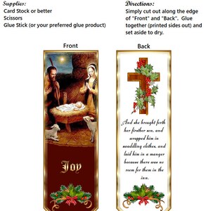 Printable Christmas Bookmarks With Bible Verses on Reverse Side,birth ...