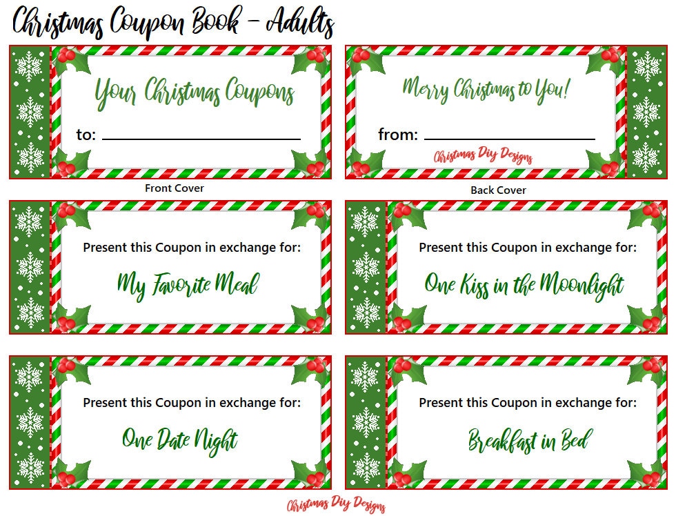 Christmas Coupon Books - Printable Christmas Coupon Book, Christmas ...