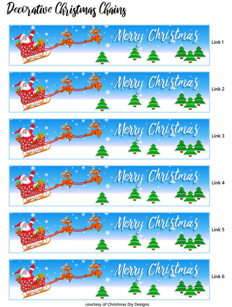 Printable Christmas Paper Chains - Decorative Christmas Paper Chains ...
