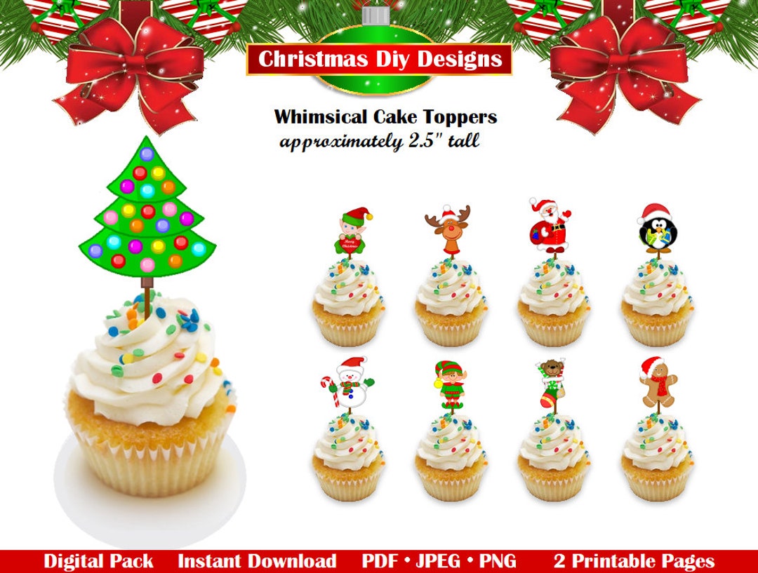 Christmas Cupcake Toppers - Printable Christmas Cupcake Toppers ...