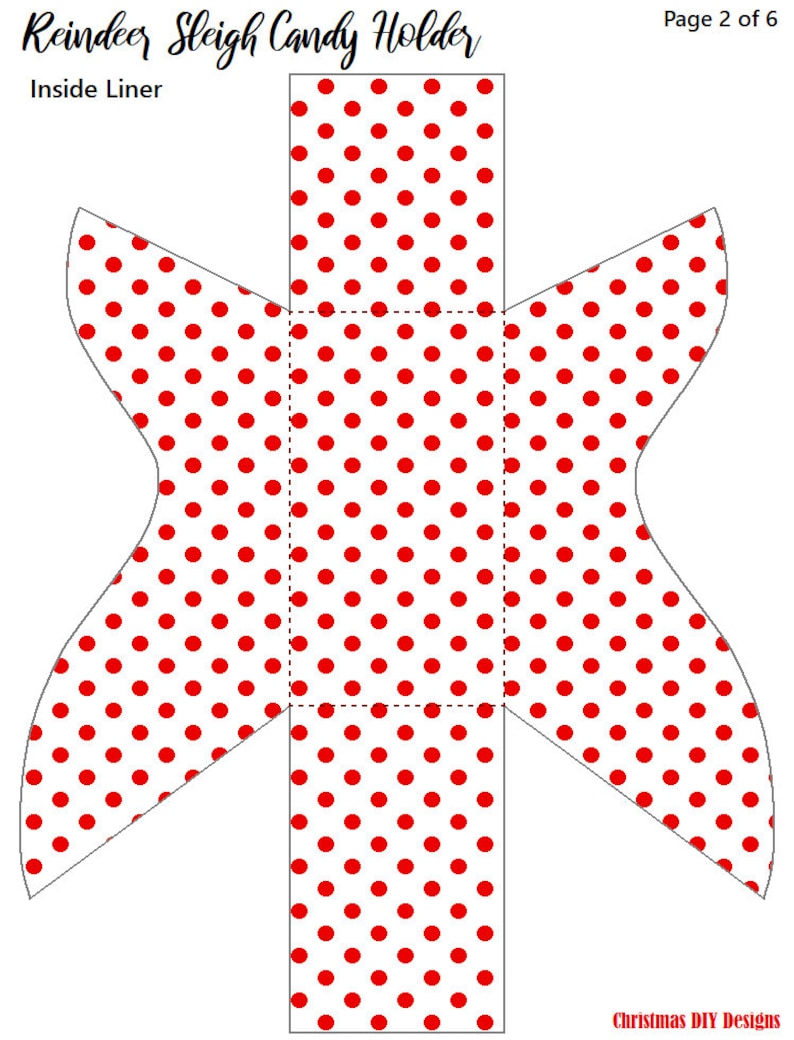 Reindeer Sleigh Candy Holder Printable Reindeer Sleigh Candy Holder ...