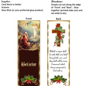 Printable Christmas Bookmarks With Bible Verses on Reverse Side,birth ...