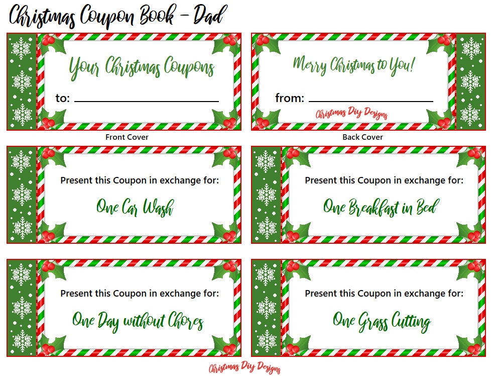 Christmas Coupon Books - Printable Christmas Coupon Book, Christmas ...