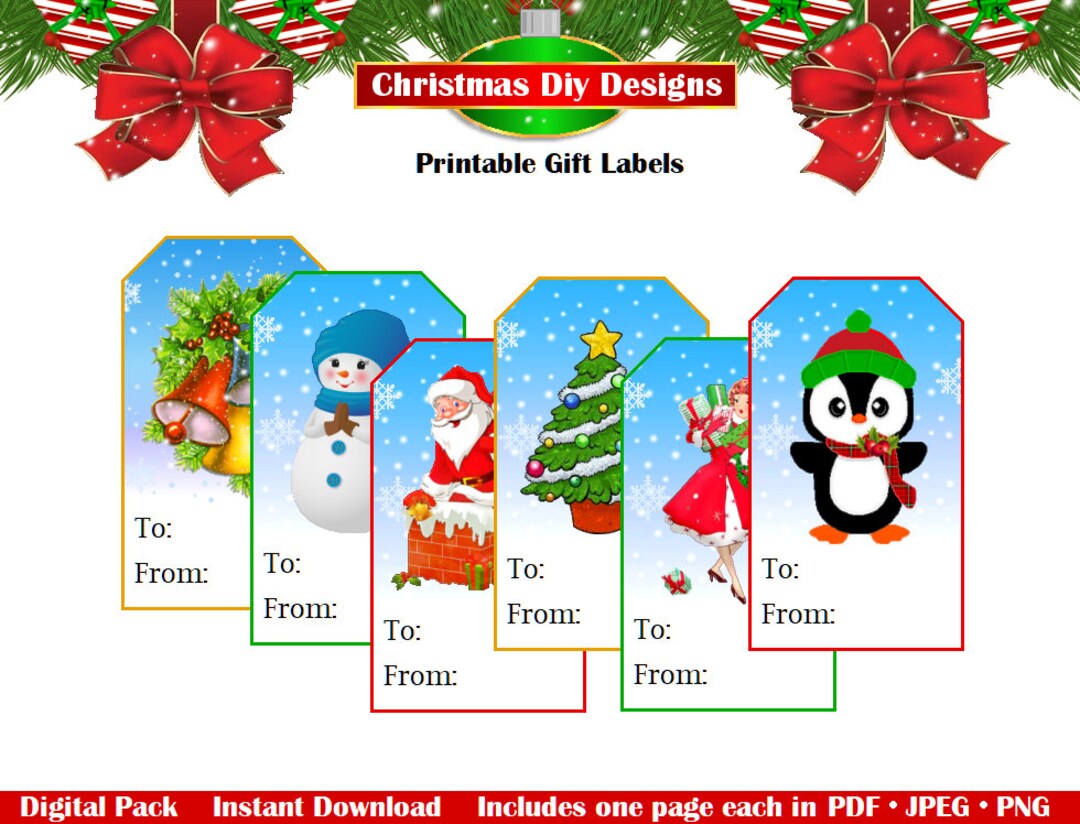 Printable Christmas Gift Labels - Christmas Gift Tags, Christmas Gift ...