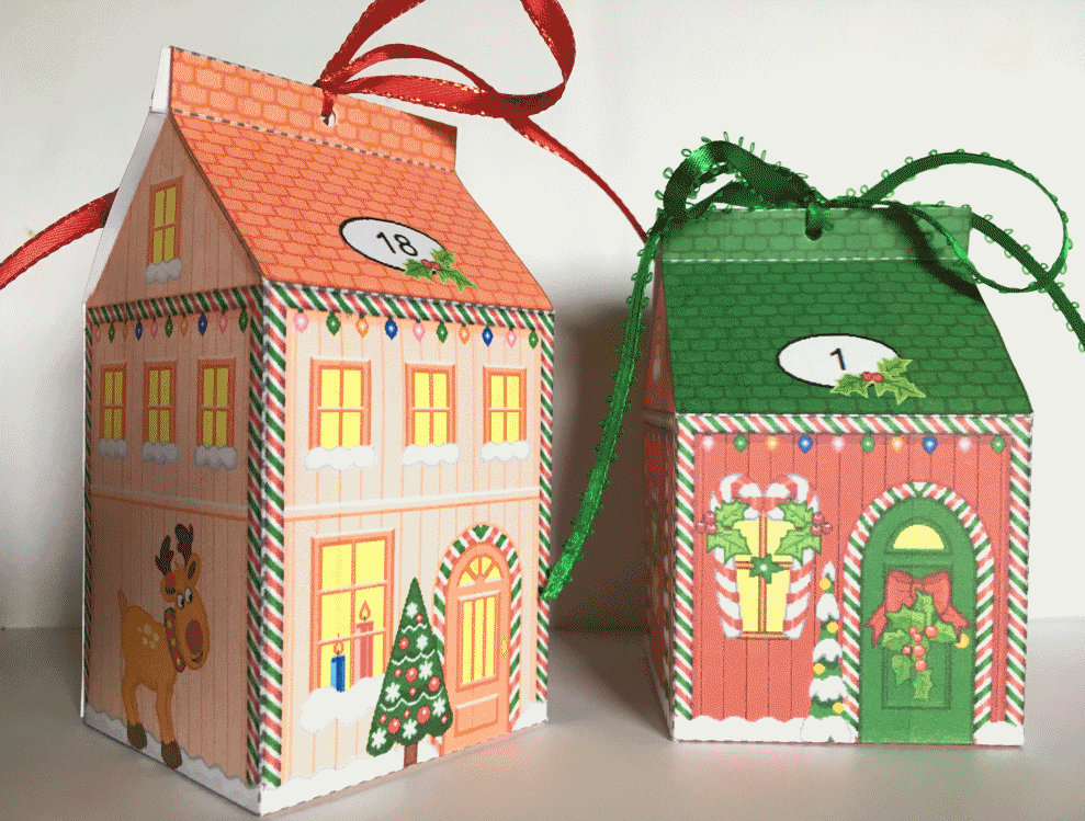 25 Printable DIY Christmas Houses for Advent Gifts - Advent Calendar ...