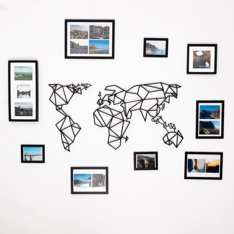 Geometric Wall Atlas Collect Memories Geometric Globe Wall - Etsy