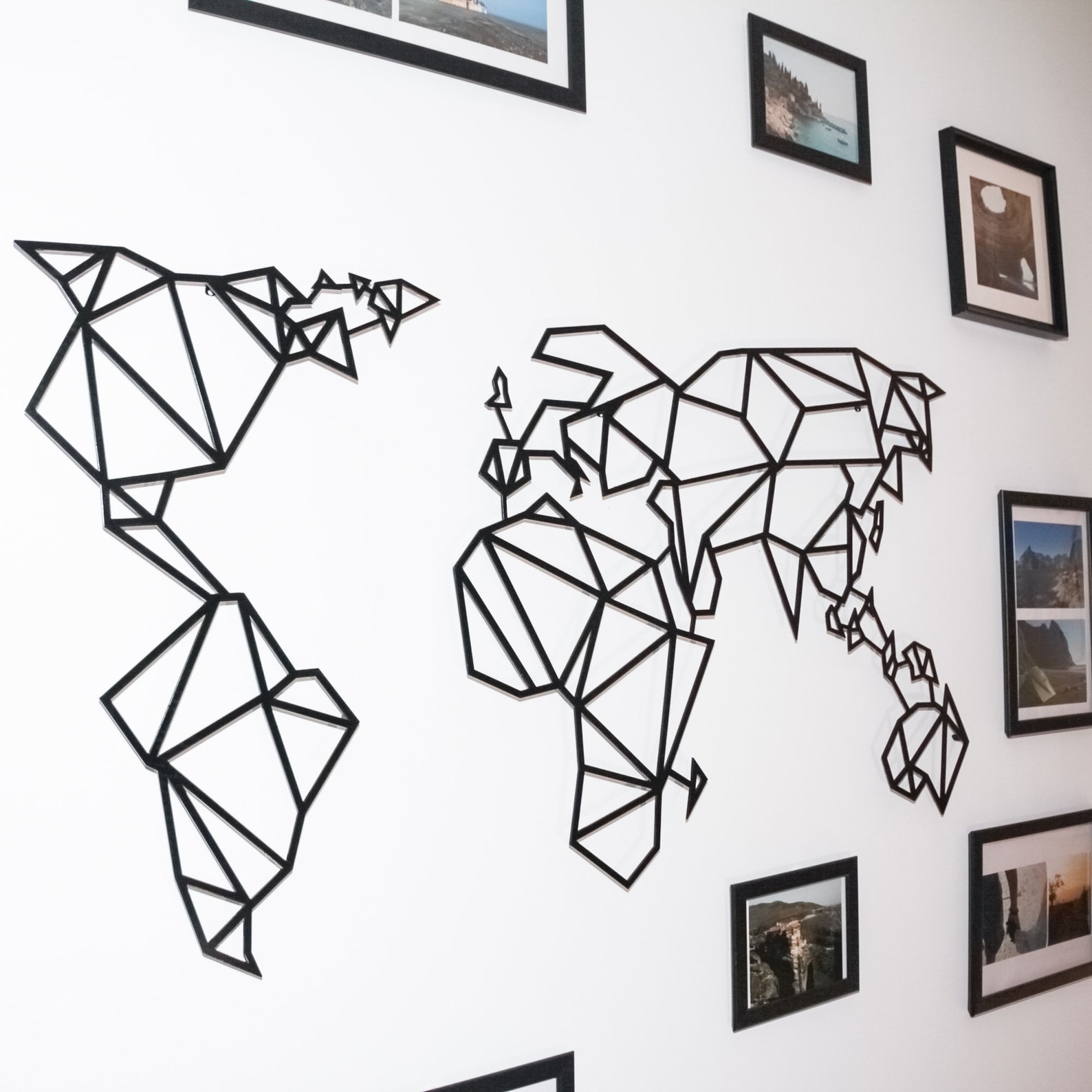 Geometric Wall Atlas Collect Memories Geometric Globe Wall - Etsy