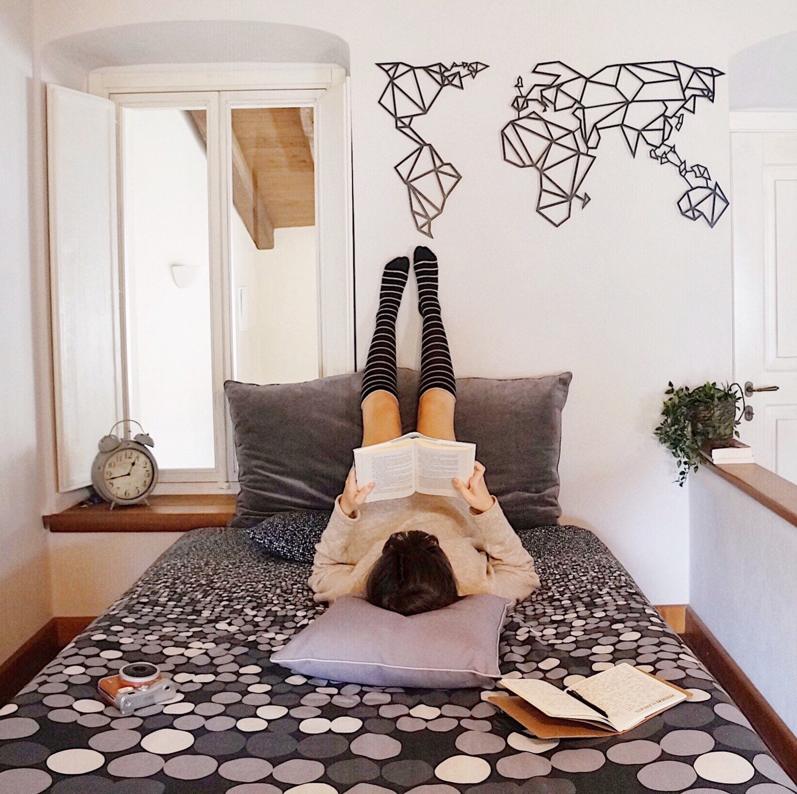 Geometric Wall Atlas Collect Memories Geometric Globe Wall - Etsy