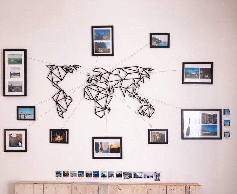 Geometric Wall Atlas Collects Memories Geometric Globe Wall | Etsy