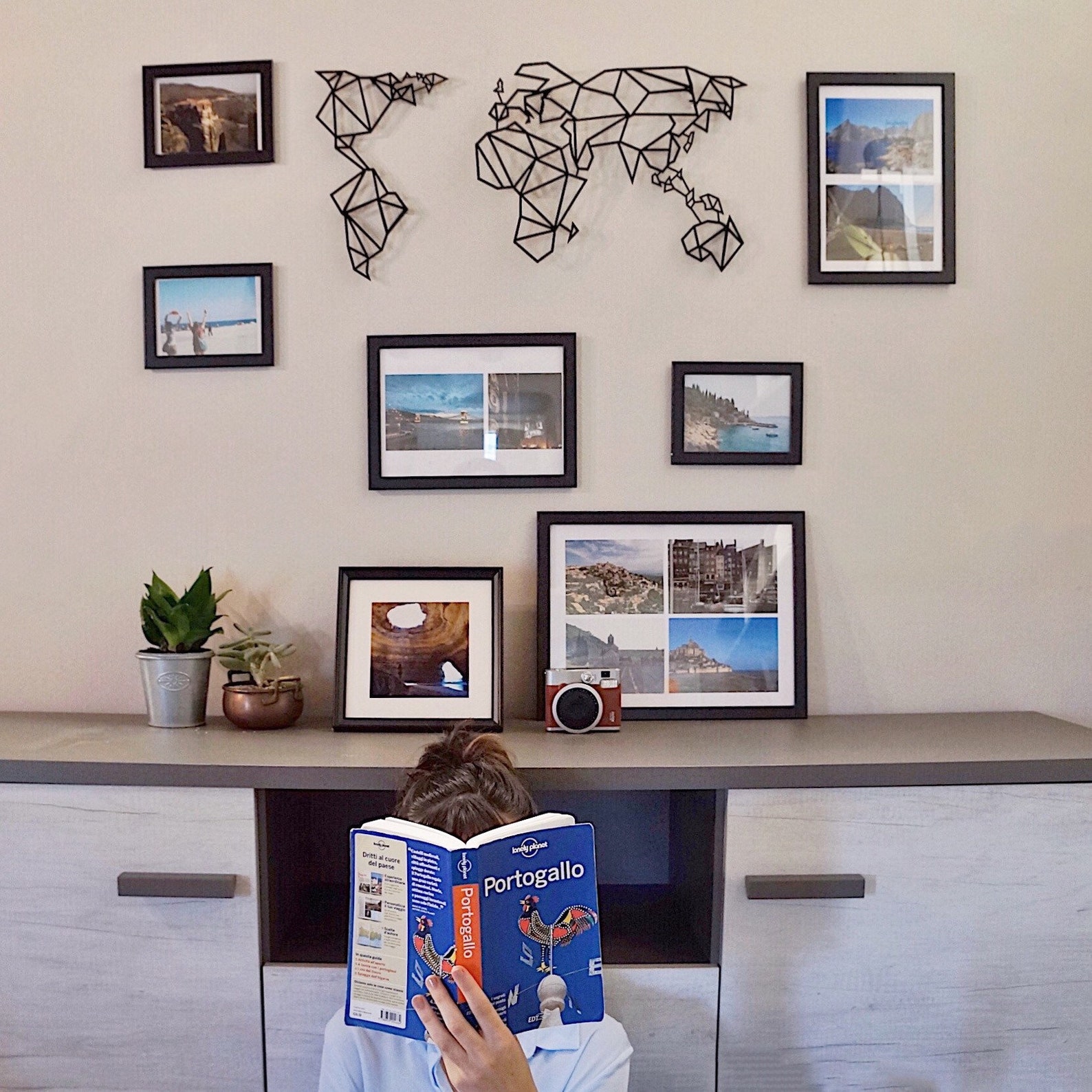 Geometric Wall Atlas Collects Memories Geometric Globe Wall | Etsy