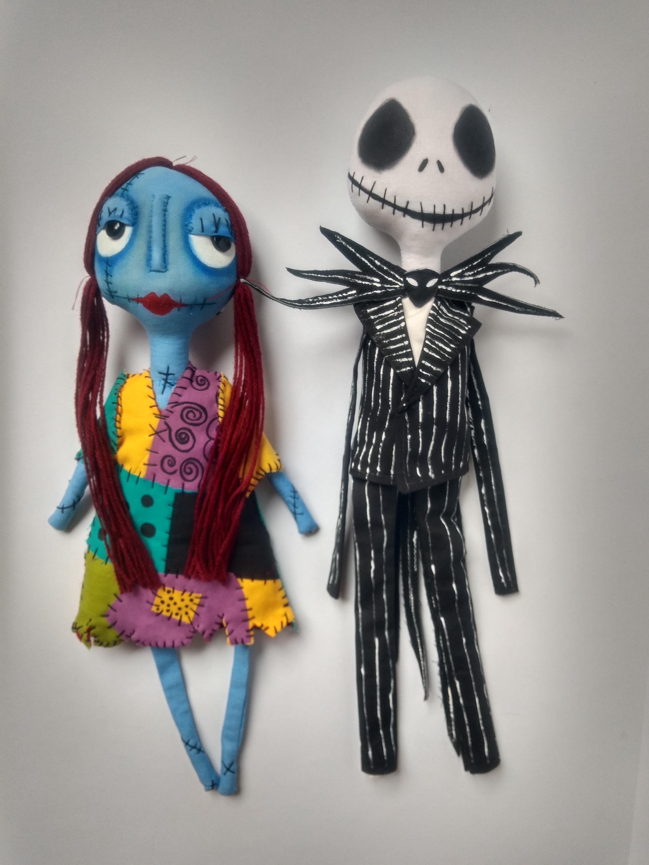 Handmade Jack and Sally Dolls: Gothic Art Dolls - Etsy