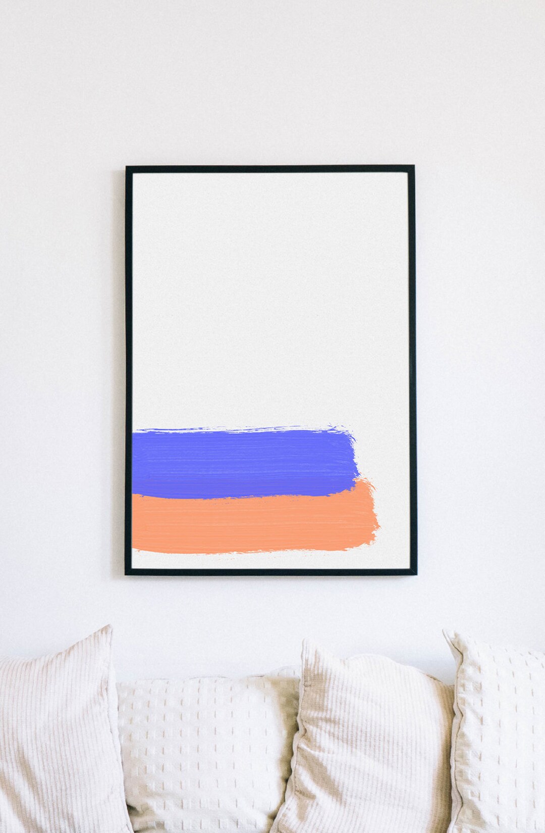 Abstract Paint Brush Print, Digital Print, Two Colours, Contrasting ...