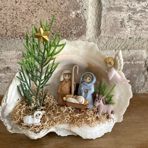 Oyster Shell Nativity Scene - Etsy