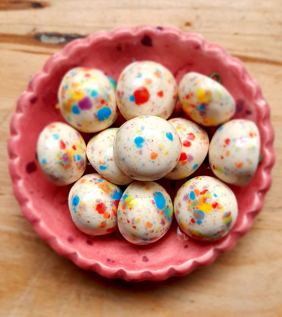 Rainbow Speckle Dome Shaped Shank Back Buttons Finished in a ...