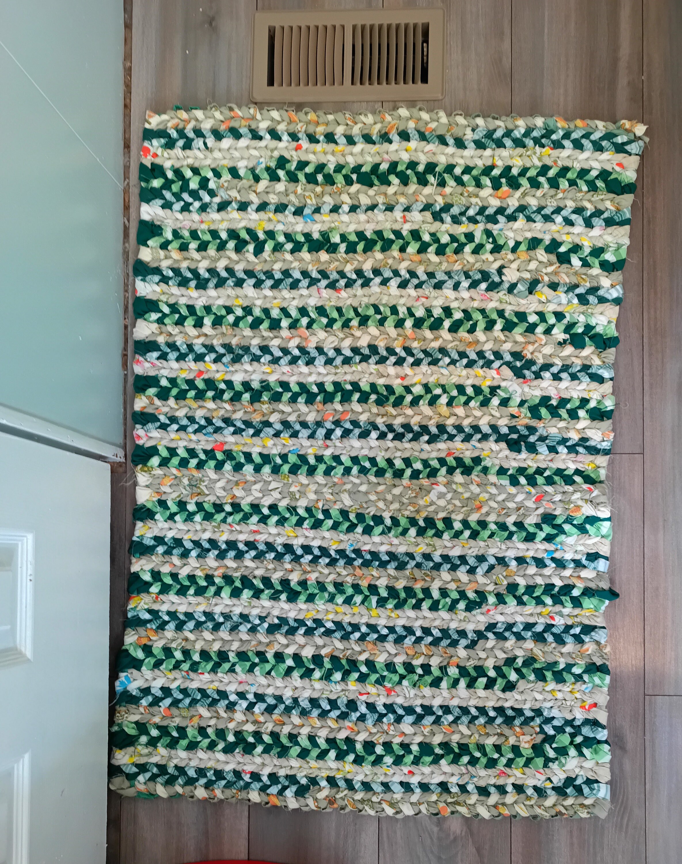 DIY Homemade Rag Rug Twined, Braided, Made on Loom, 40inx27in, Recycled ...