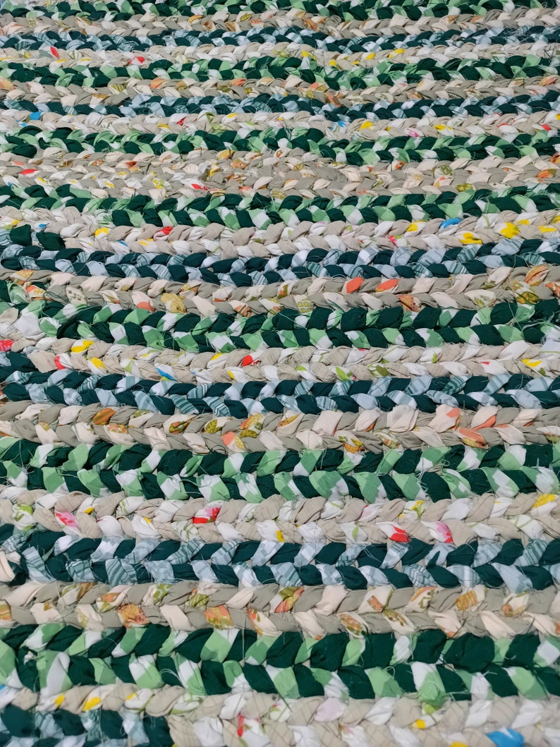 DIY Homemade Rag Rug Twined, Braided, Made on Loom, 40inx27in, Recycled ...
