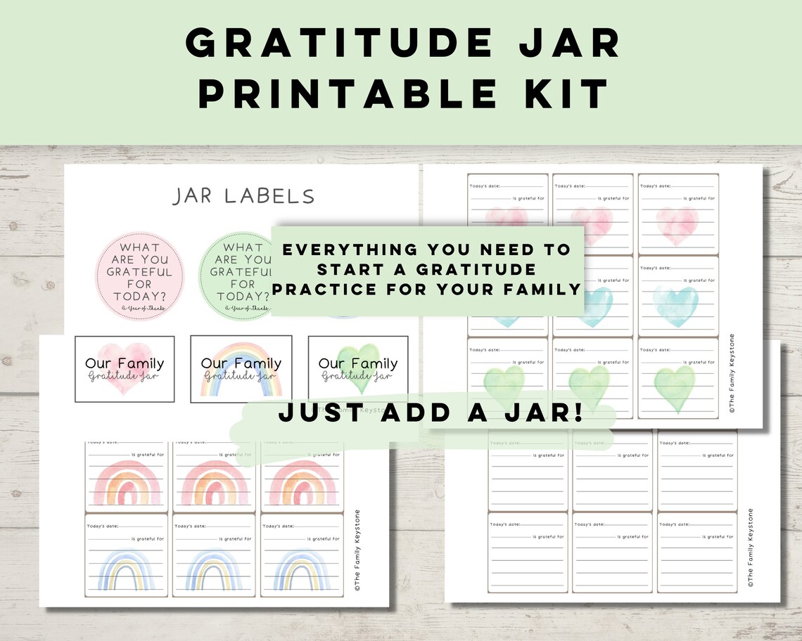 Gratitude Jar Printable Gratitude Gift Gratitude Jar for - Etsy