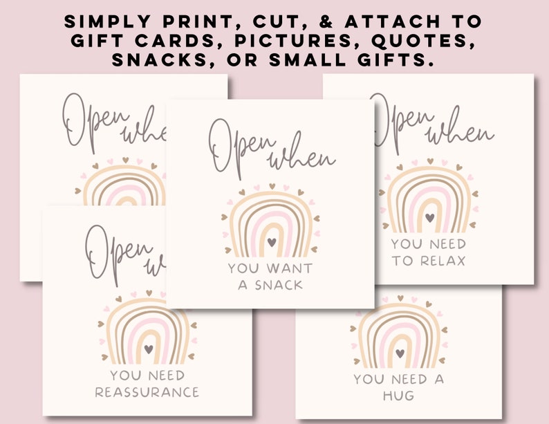 Cancer Care Package "open When" Tags (digital Download) - Etsy