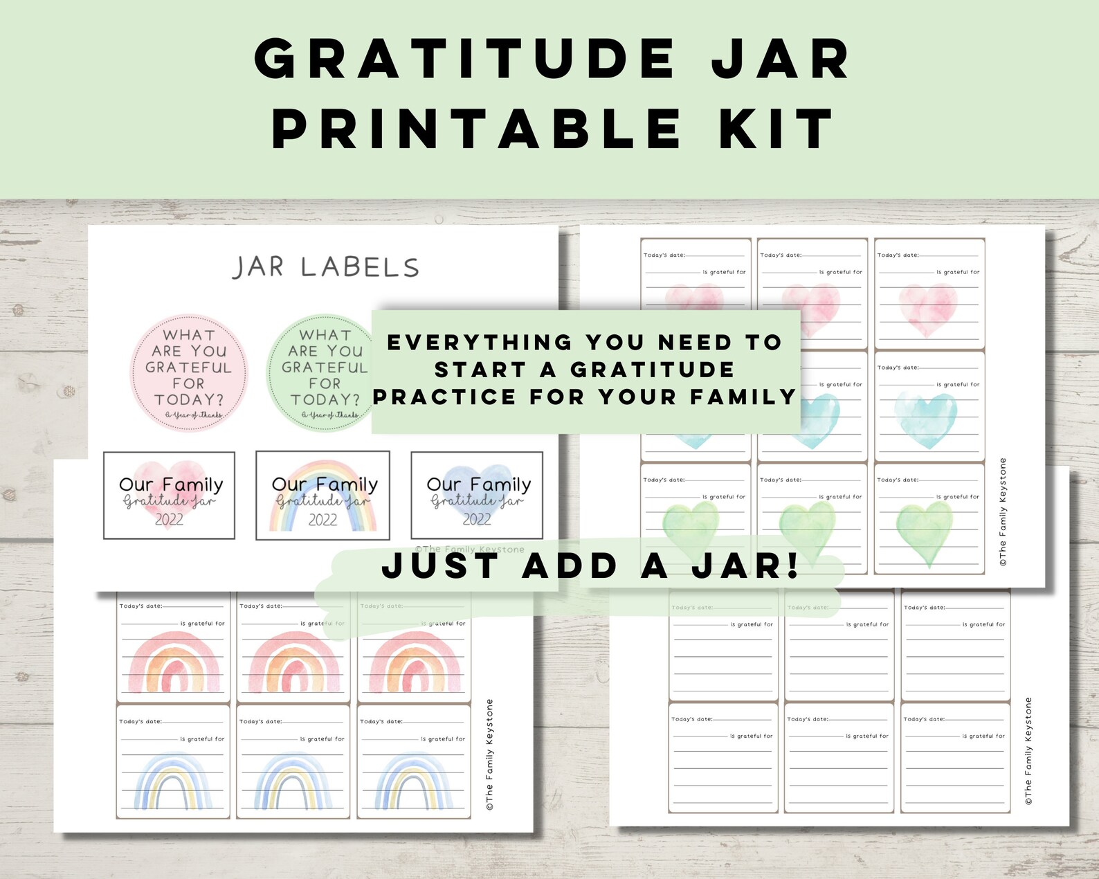Gratitude Jar Printable Gratitude Gift Gratitude Jar for - Etsy
