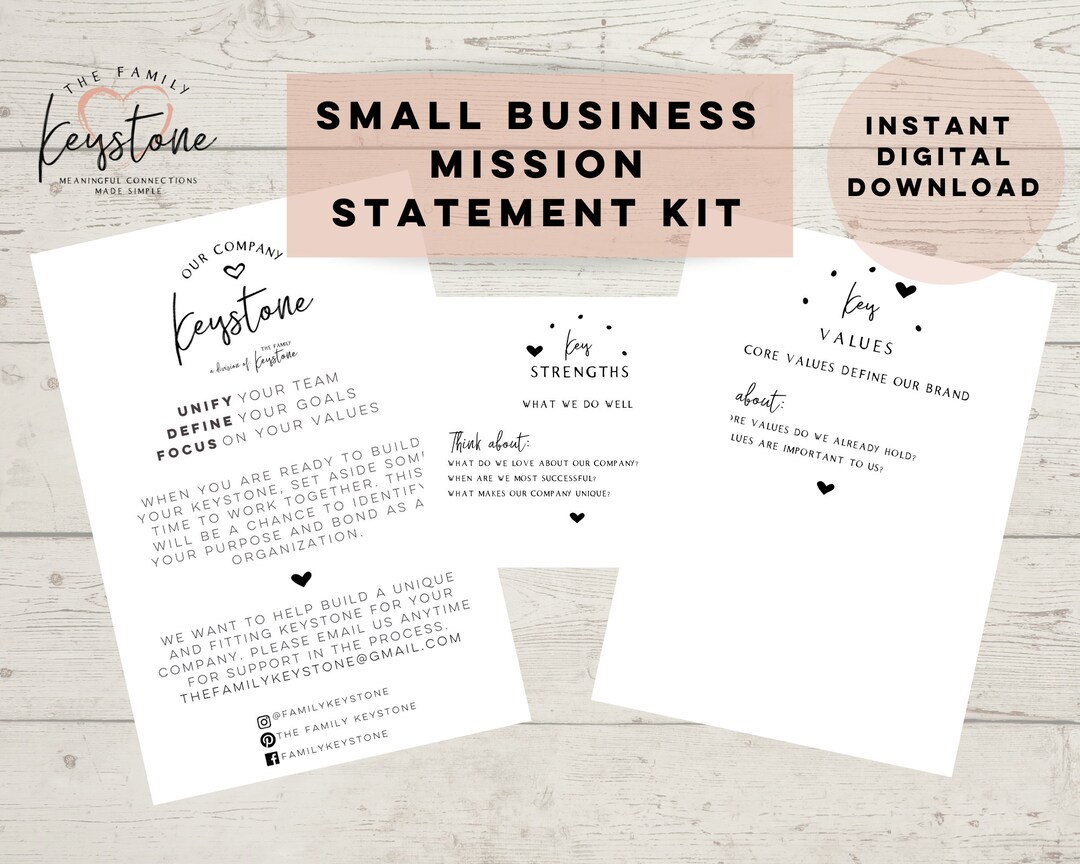 Small Business Mission Statement Kit (digital Download) - Etsy