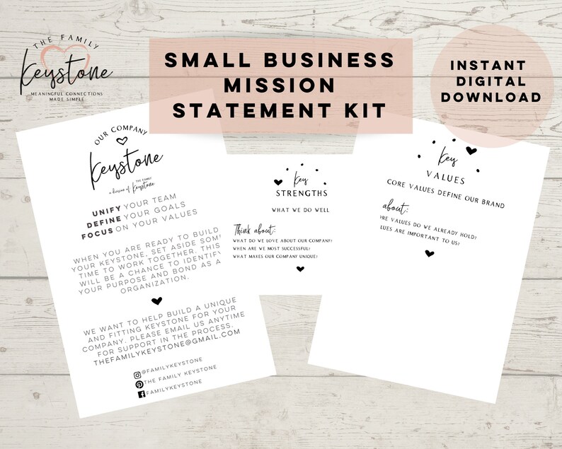 Small Business Mission Statement Kit (digital Download) - Etsy