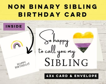 Non Binary Birthday Card - Etsy
