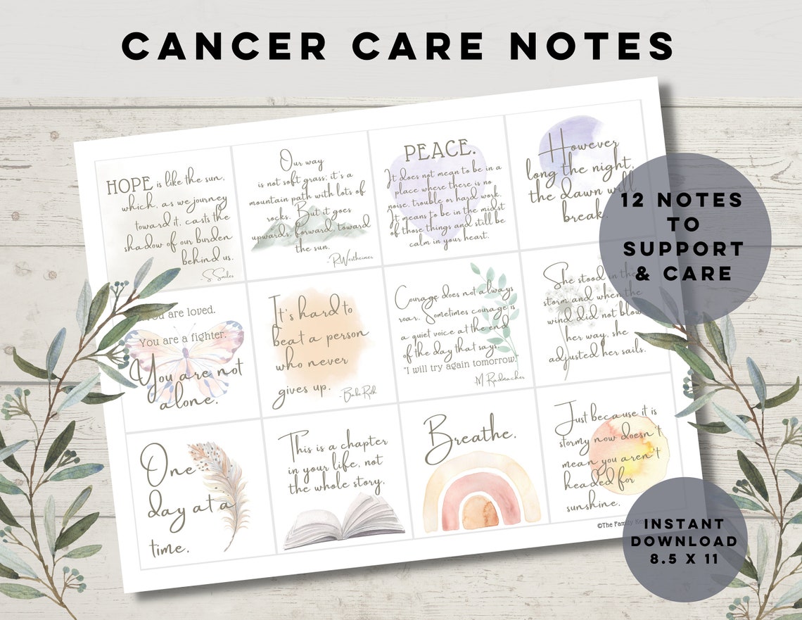 Gift for Friend With Cancer, Note to Friend With Cancer, Gift Tags ...