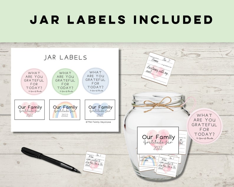 Gratitude Jar Printable Gratitude Gift Gratitude Jar for - Etsy