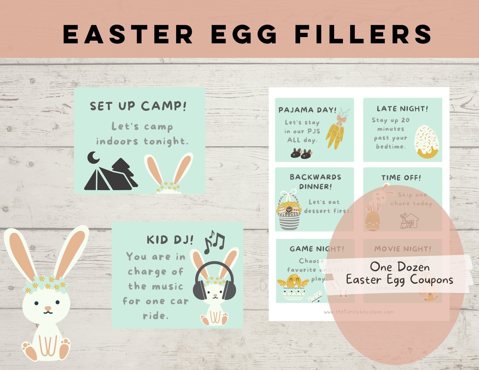 Easter Egg Coupon Fillers, Printable Easter Activity (digital Download ...