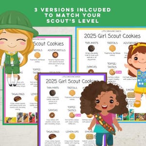 Girl Scout Cookie Menu, Little Brownie Baker, ABC Baker - Etsy