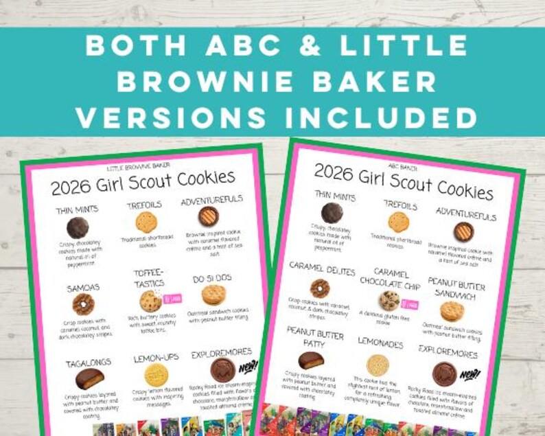Thank You Girl Scout Cookies, Order Tag, ABC Baker, Little Brownie ...