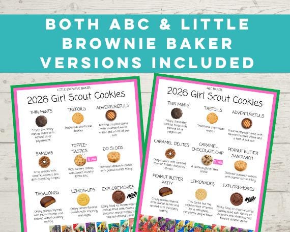 Thank You Girl Scout Cookies, Order Tag, ABC Baker, Little Brownie ...