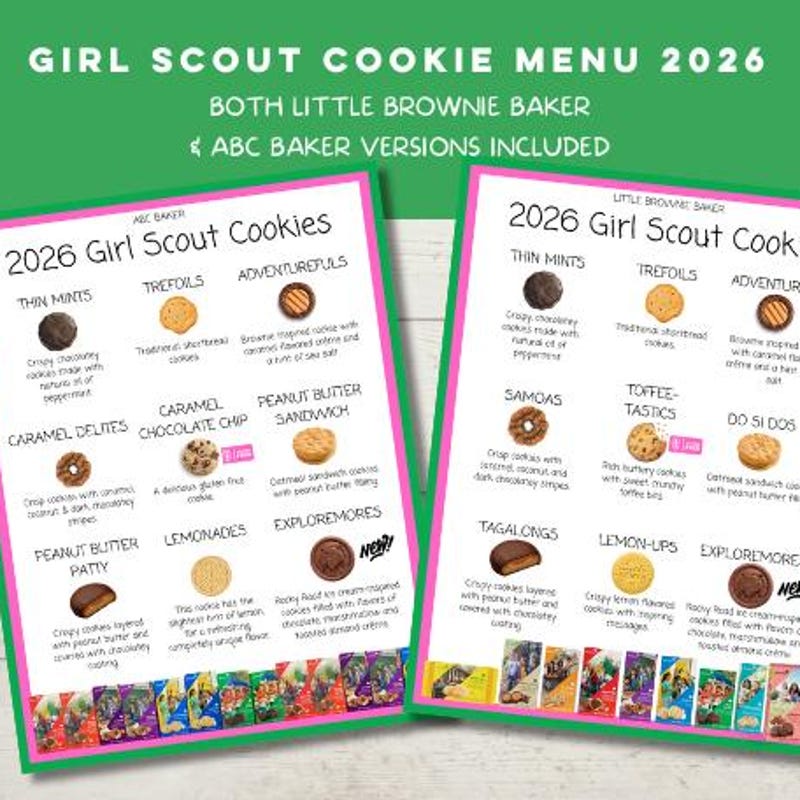 Abc 2026 Cookie Menu - Etsy