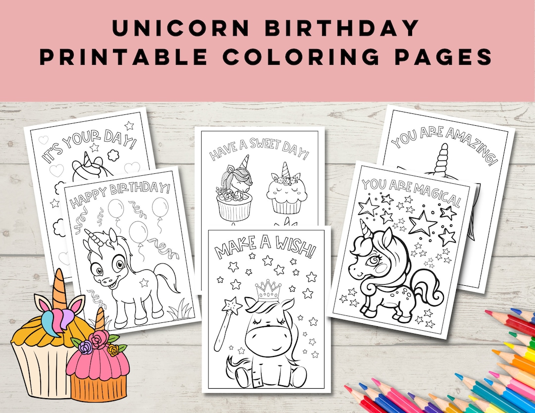 Birthday Printable Coloring Pages, Unicorn Birthday Coloring Pages ...