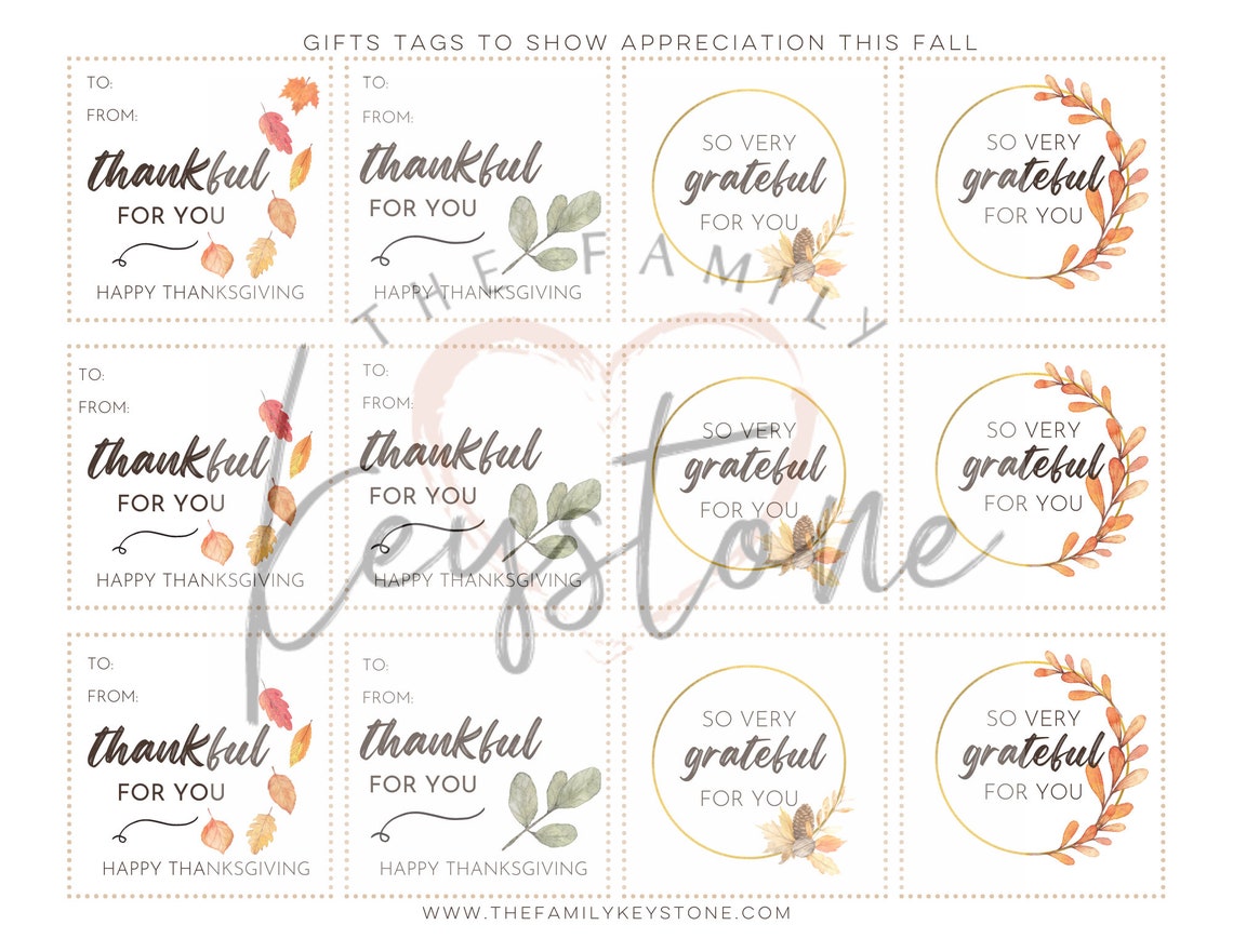 Printable Thanksgiving Gift Tags Favor Tags Gift Tags - Etsy
