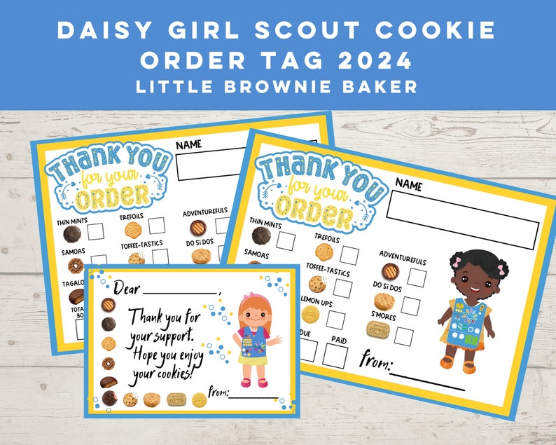 DAISY Girl Scout Cookie Printable 2024, Cookie Order Tag, Little ...