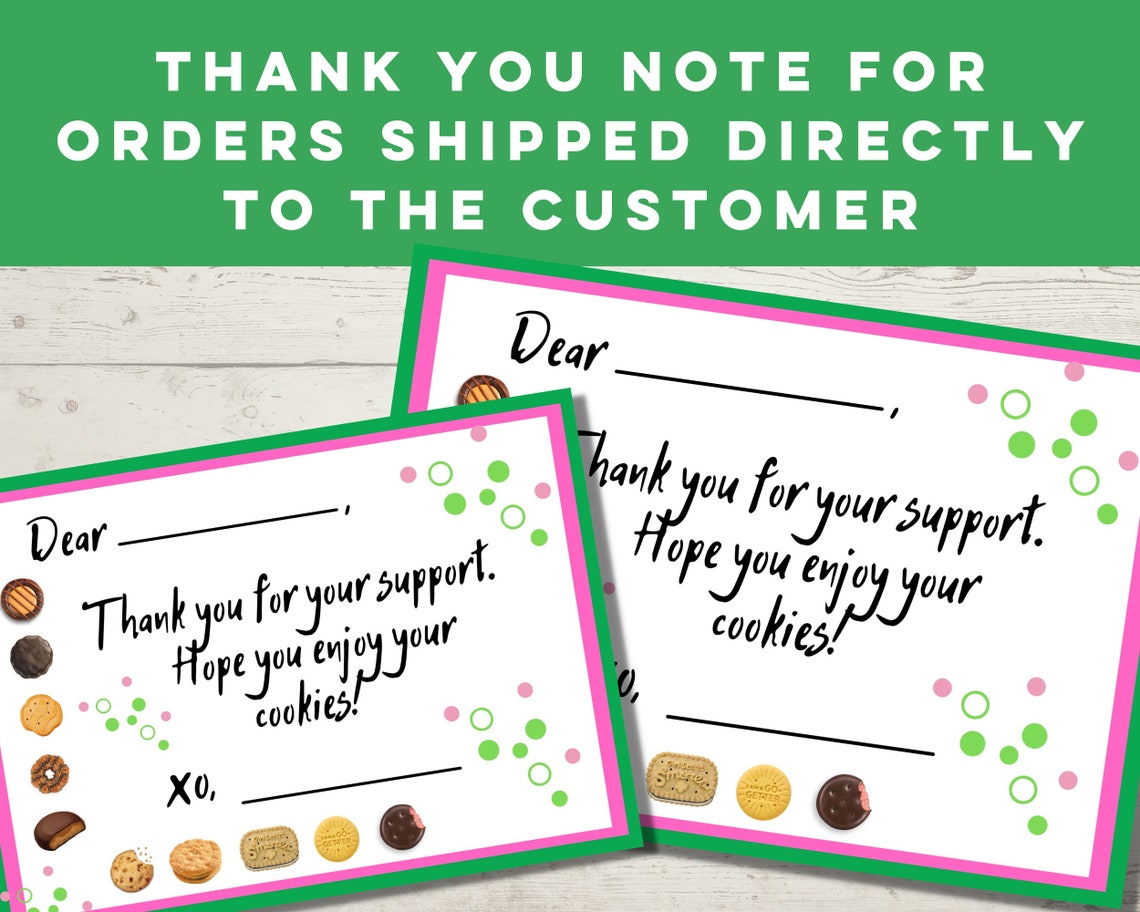 Girl Scout Cookie Thank You Girl Scout Cookie Thank You Note - Etsy