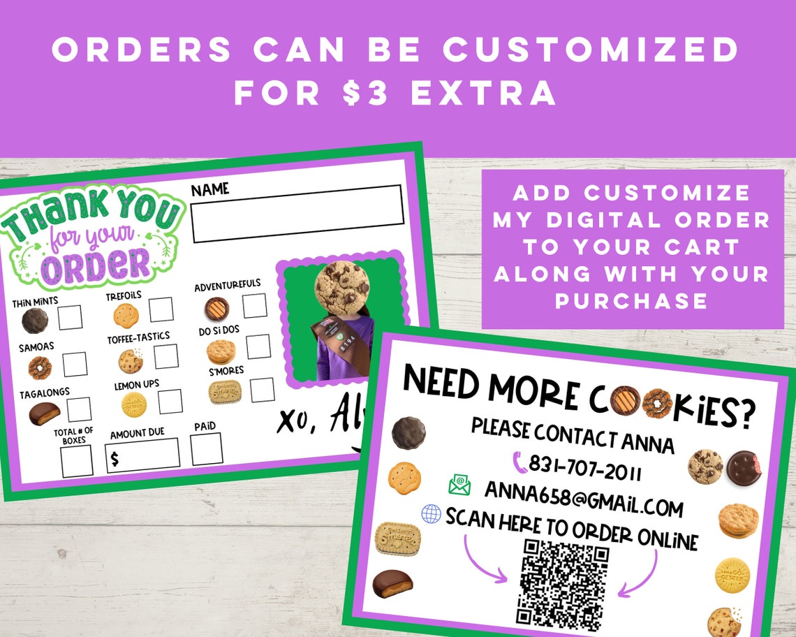 BROWNIE Girl Scout Cookie Printable 2024, Cookie Order Tag, Little ...