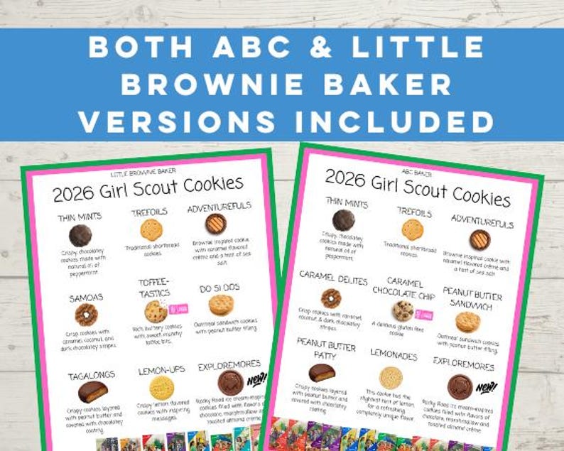 Daisy Girl Scout Cookie Order Tag Printable, ABC Baker,little Brownie ...