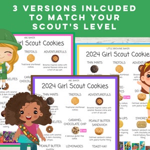 Girl Scout Cookie Menu, Little Brownie Baker, ABC Baker - Etsy