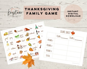 Thanksgiving Pictionary Printable Game Activity - Etsy