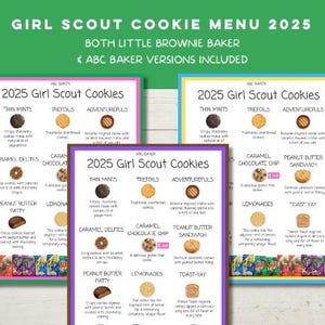 Girl Scout Cookie Menu, Little Brownie Baker, ABC Baker - Etsy