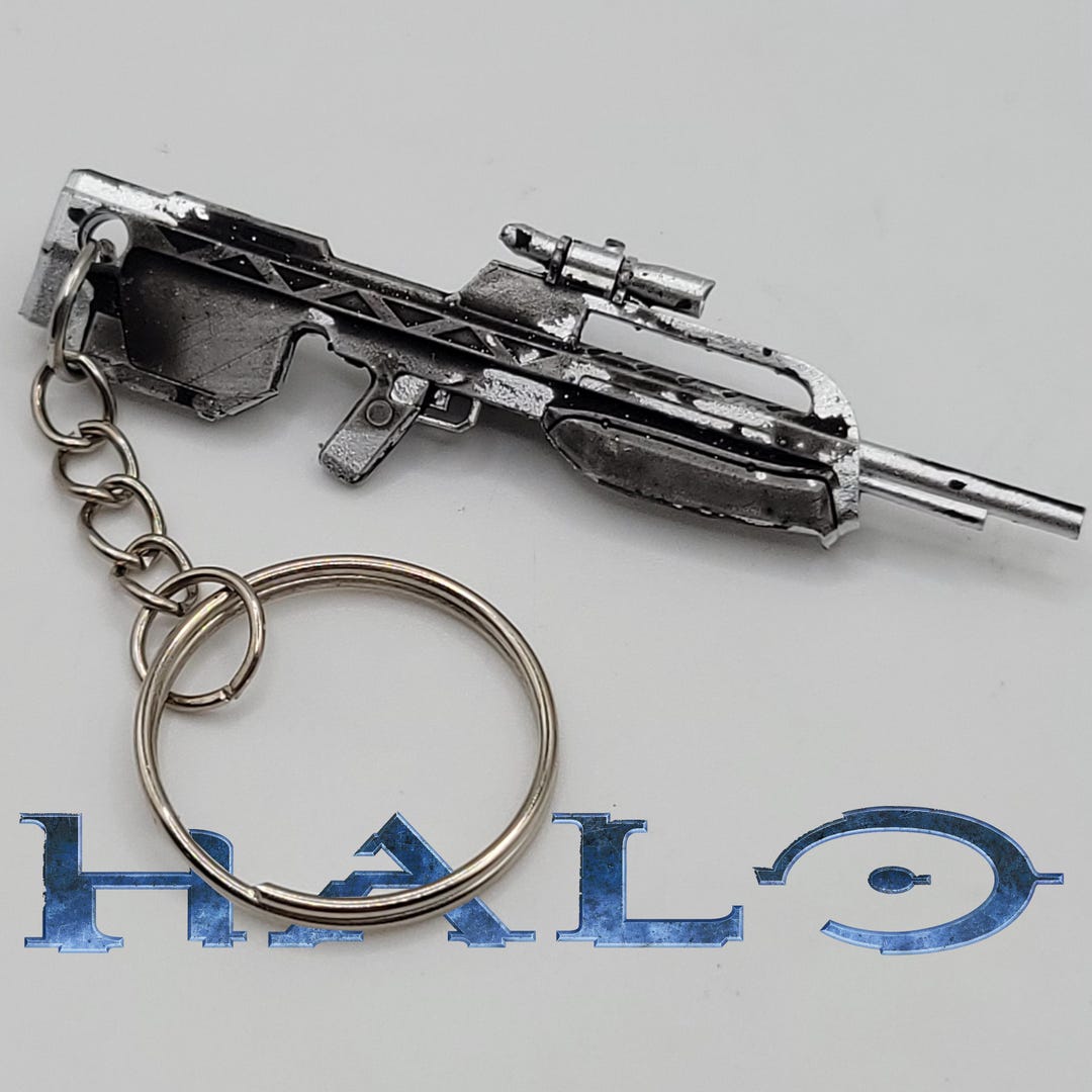 Halo Battle Rifle Keychain Hand-painted Detailed Charm for Lanyards and ...