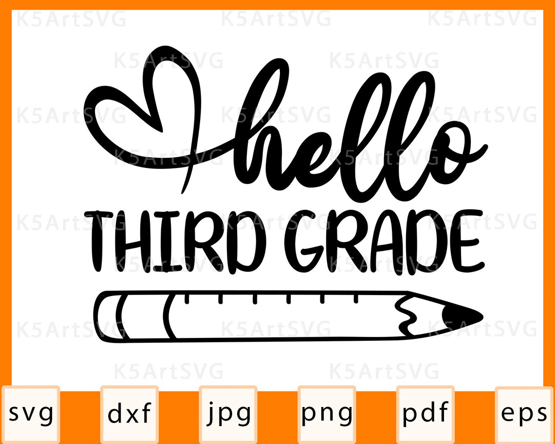 Hello Third Grade SVG 3rd Grade Svg Back to School Svg - Etsy