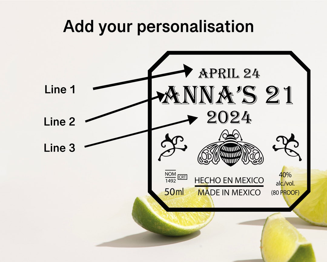 Custom Patron Label 50 Ml, Personalized Tequila Label, Printable Mini ...