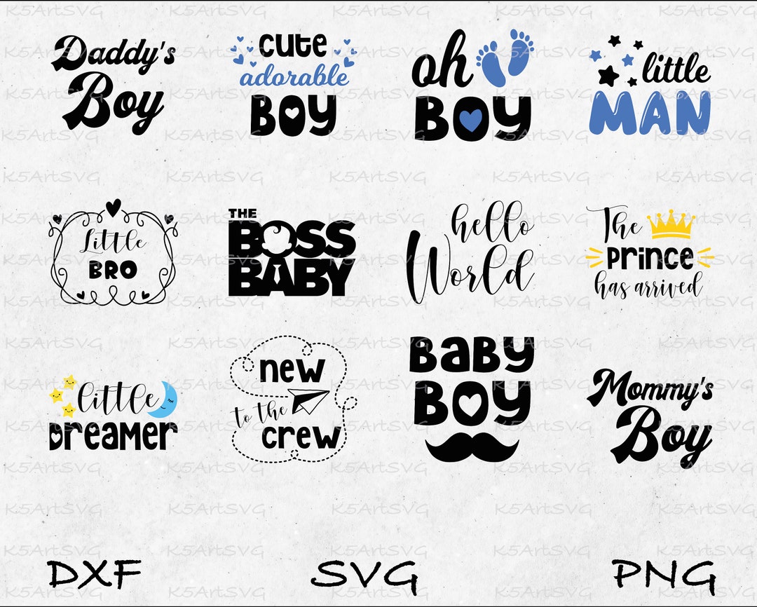 Baby Boy SVG Bundle, Newborn Boy Svg, Kids Babies Bundle, Baby Shower ...