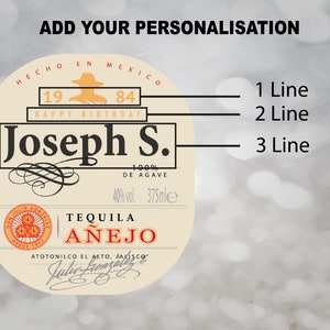Don Julio 375ml Custom Label, Printable Anejo Tequila Label, Birthday ...