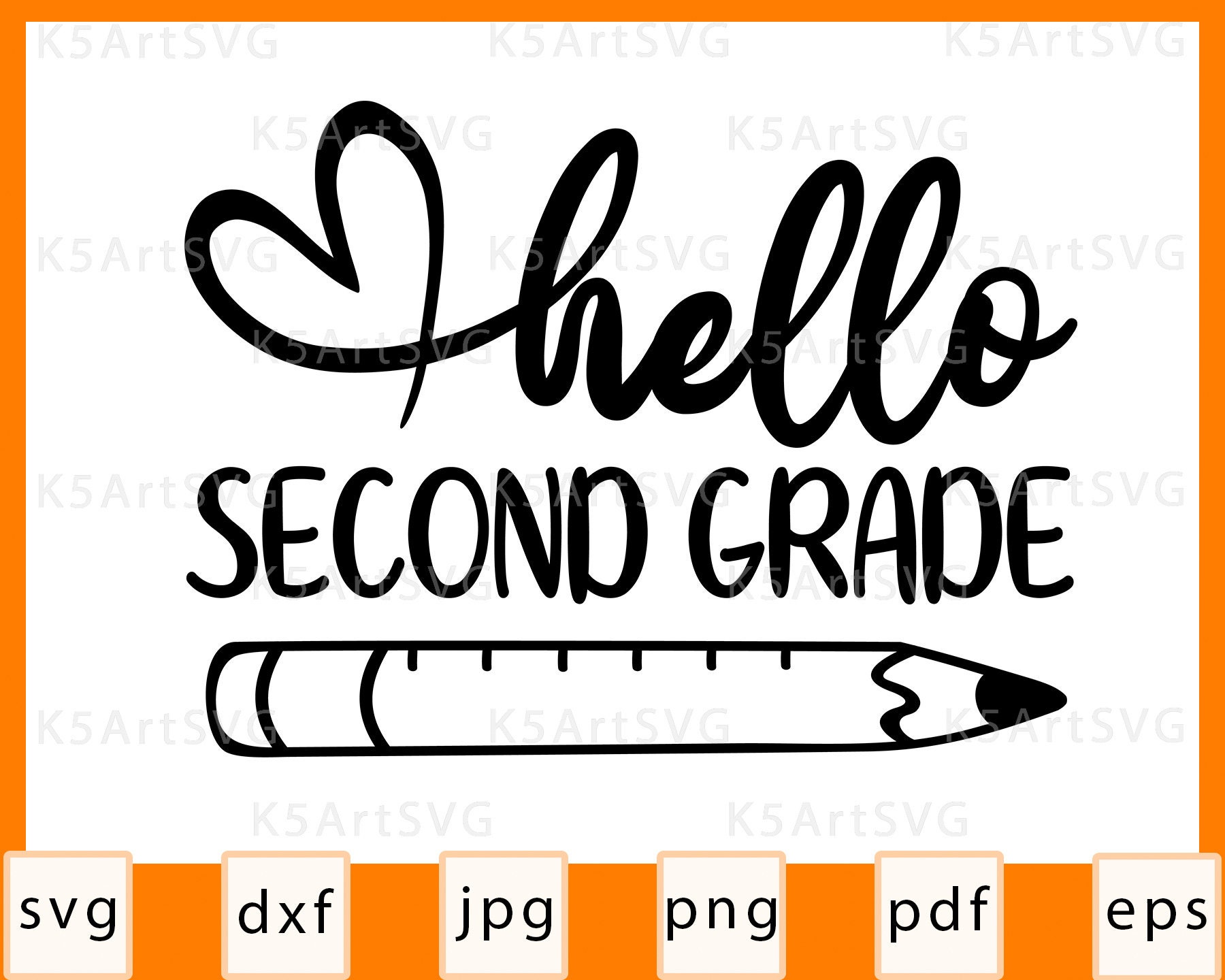 Hello Second Grade SVG 2nd Grade Svg Back to School Svg | Etsy